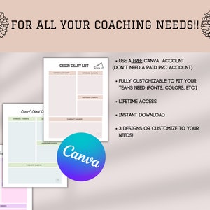 Editable Cheer/chant List Group Template, Cheer Coach Planner ...