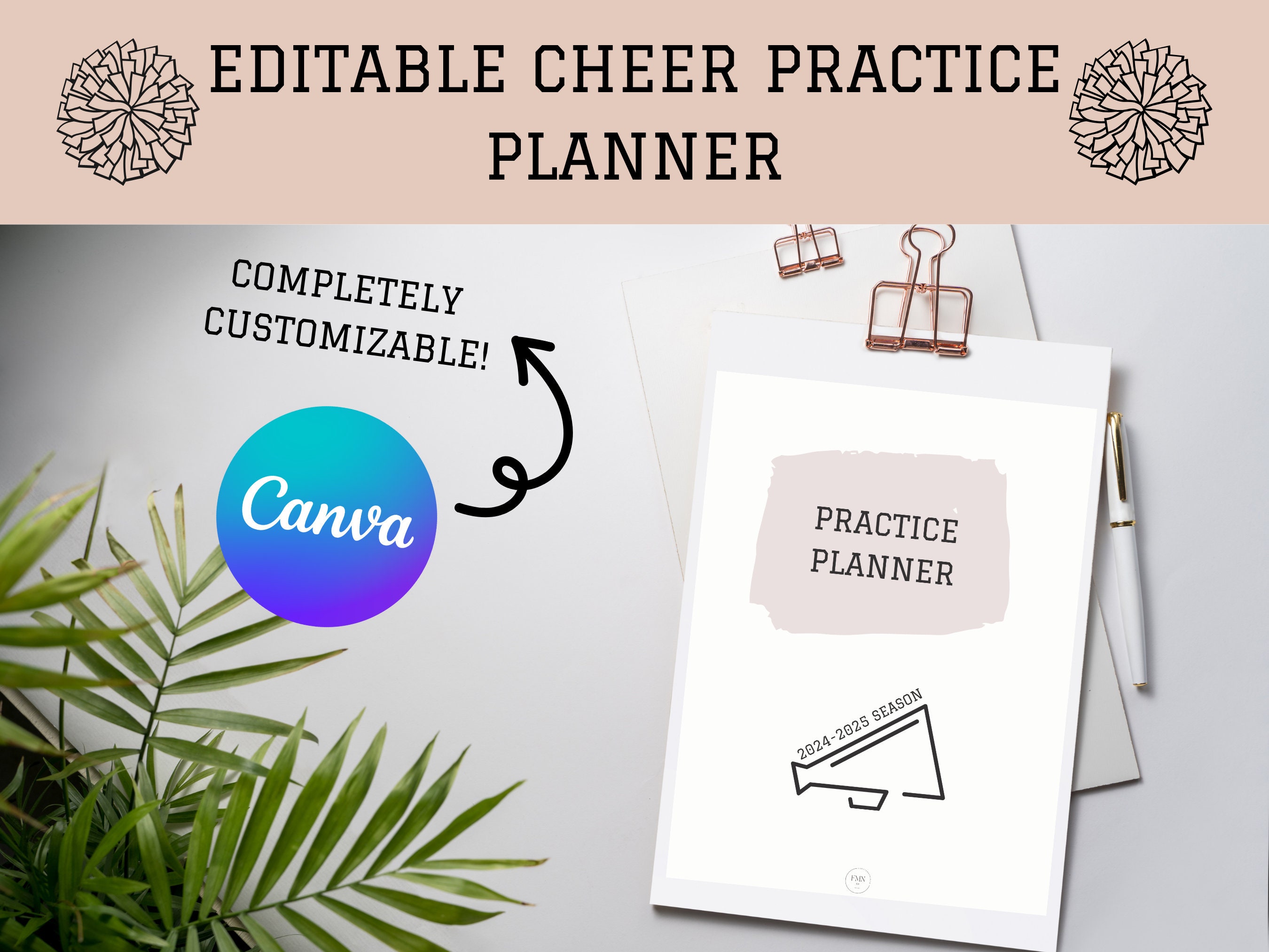 Editable Practice Planner, Cheer Coach Planner, Printable, Canva ...