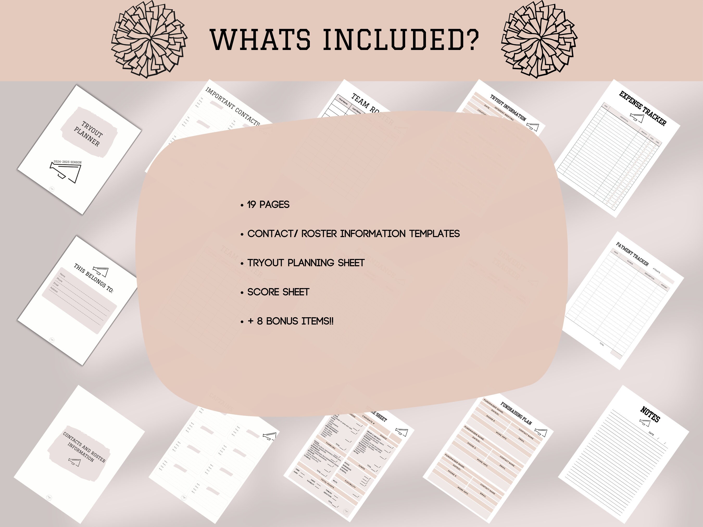 Editable Tryout Planner, Cheer Coach Planner, Printable, Canva Template ...
