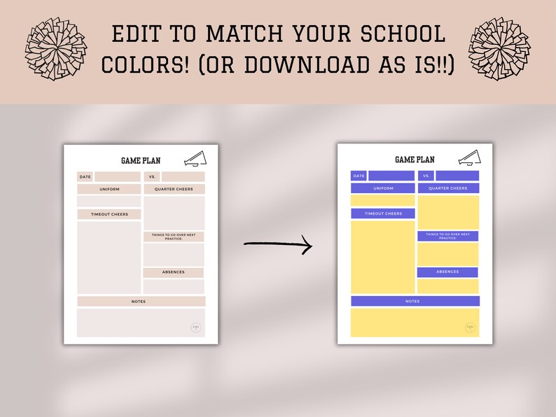 Editable Game Day Planner, Cheer Coach Planner, Printable, Canva ...