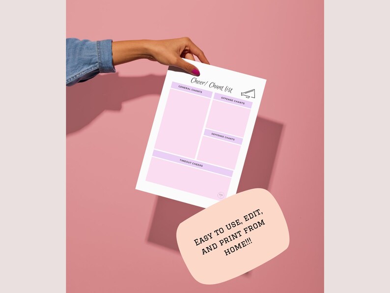 Editable Cheer/chant List Group Template, Cheer Coach Planner ...