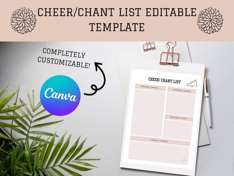 Editable Cheer/chant List Group Template, Cheer Coach Planner ...