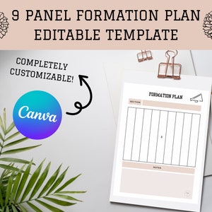 Editable 9 Panel Formation Template, Cheer Coach Planner, Printable - Etsy
