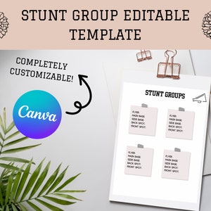Editable Stunt Group Template, Cheer Coach Planner, Printable - Etsy