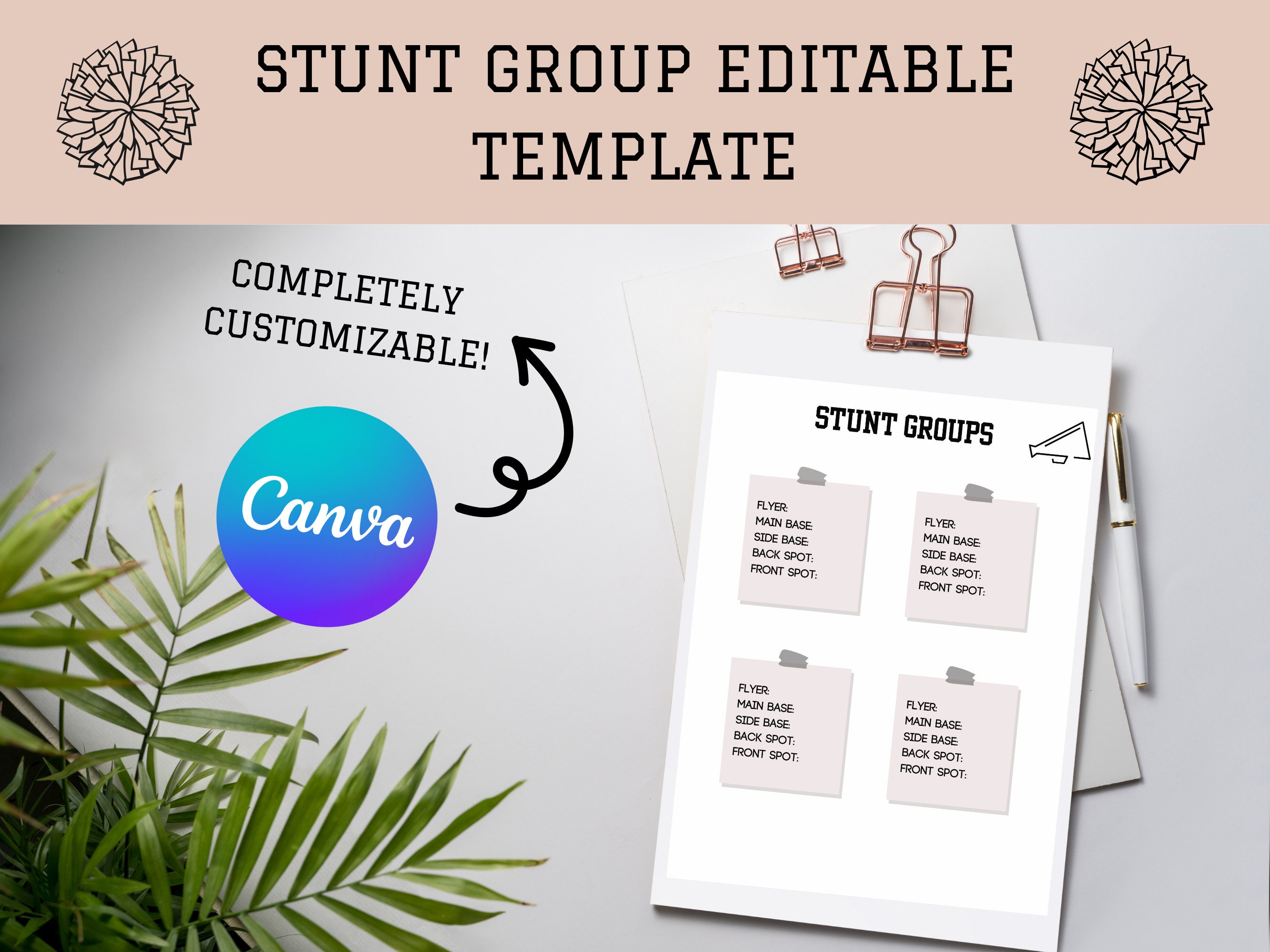 Editable Stunt Group Template, Cheer Coach Planner, Printable - Etsy