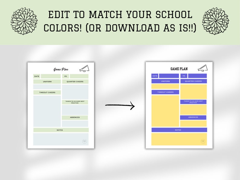 Editable Cheer Coach Binder, Cheer Coach Planner, FULL BUNDLE, 70 ...
