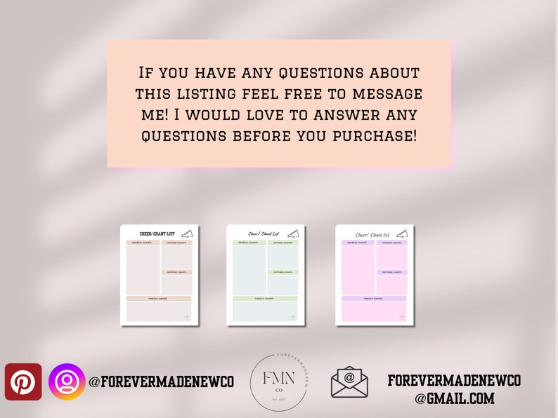 Editable Cheer/chant List Group Template, Cheer Coach Planner ...