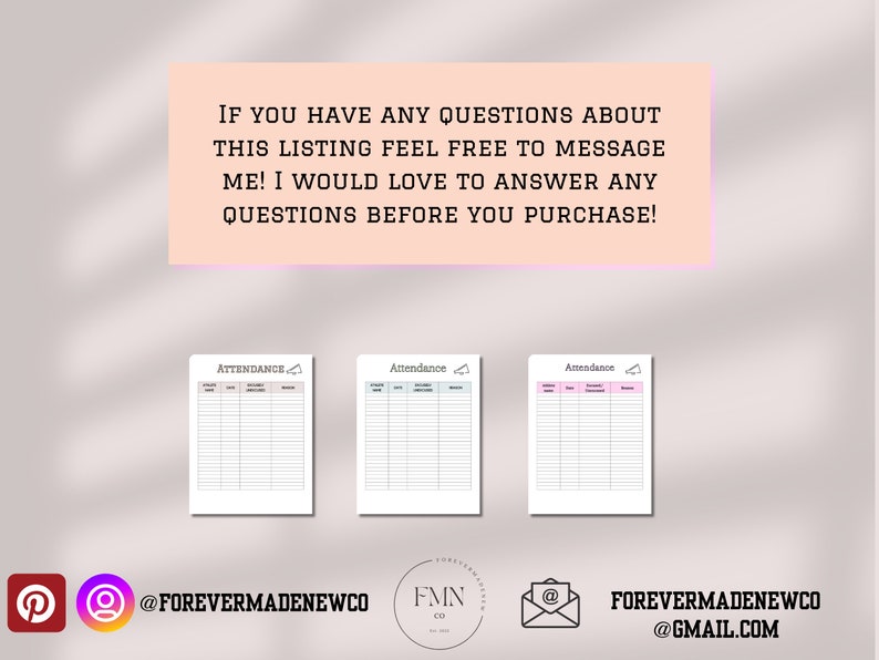 Editable Attendance Sheet Template, Cheer Coach Planner, Printable - Etsy