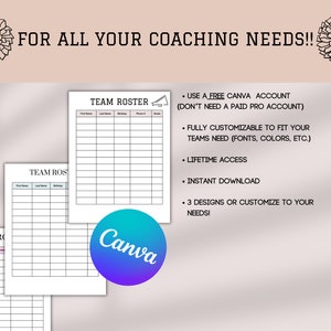 Editable Team Roster Template, Cheer Coach Planner, Printable - Etsy