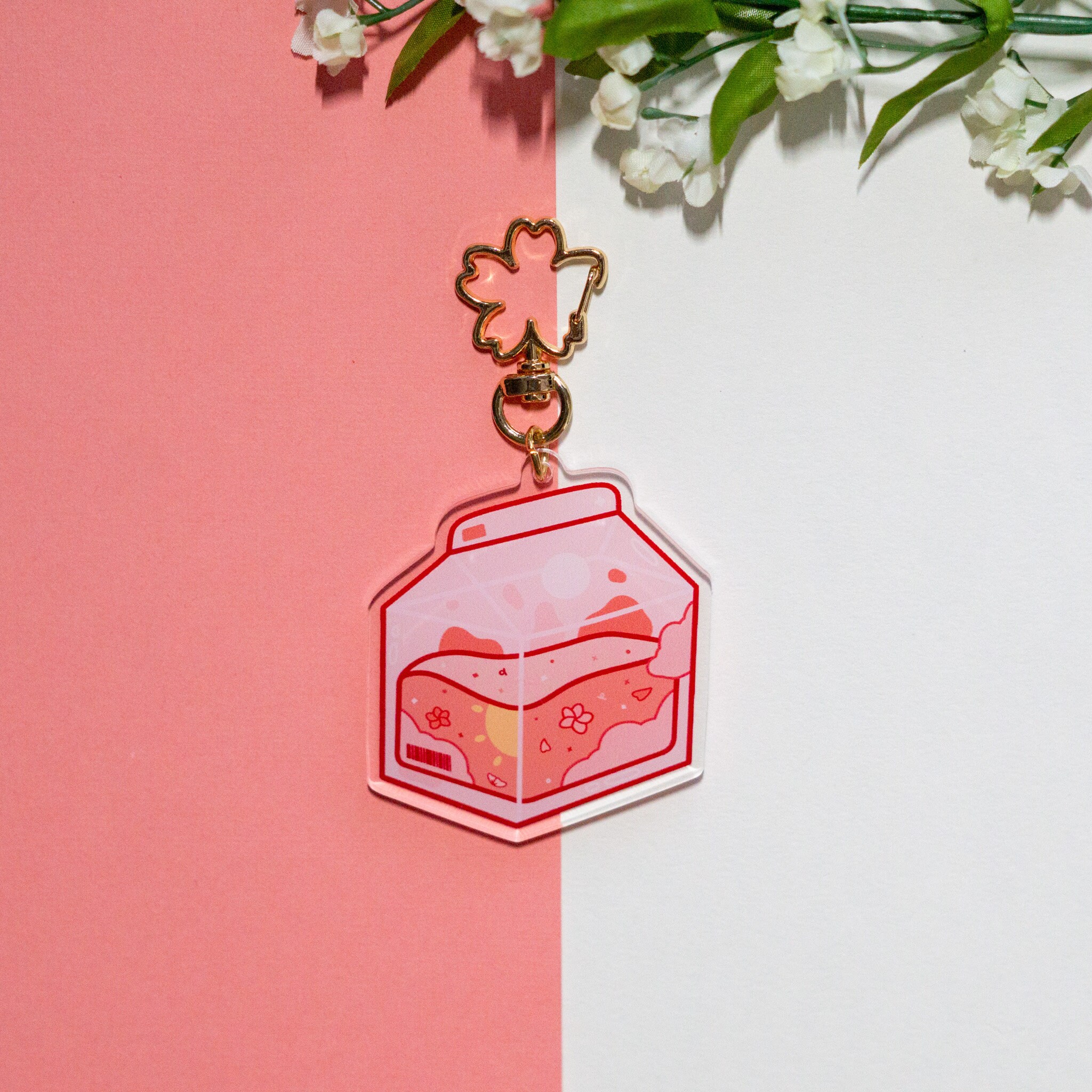 Milk Carton Keychains 2.5in Acrylic Charm Accessory for Lanyard ...