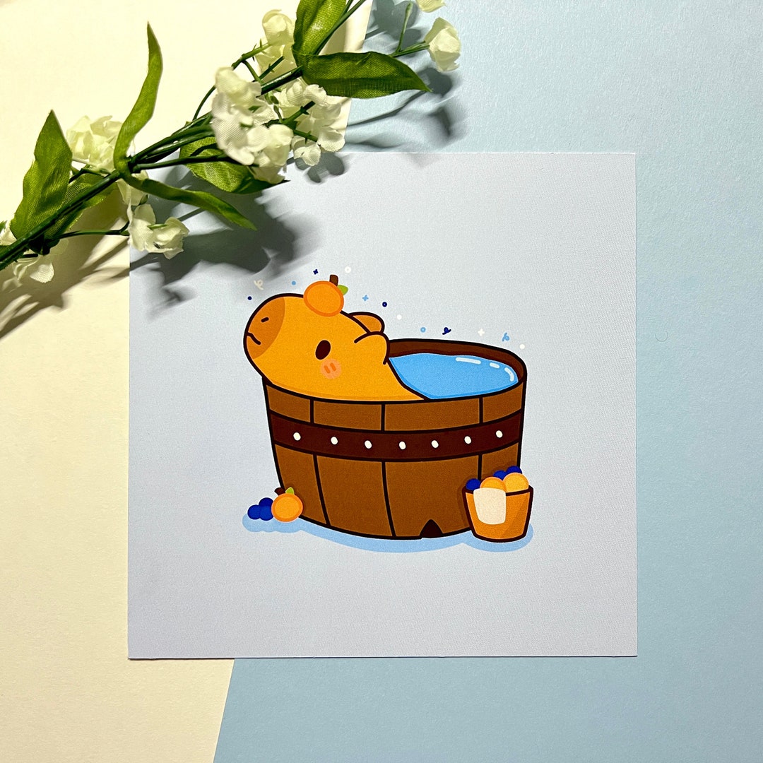 Capybara Art Print 5x5in Art Print Adorable Capybara - Etsy Australia