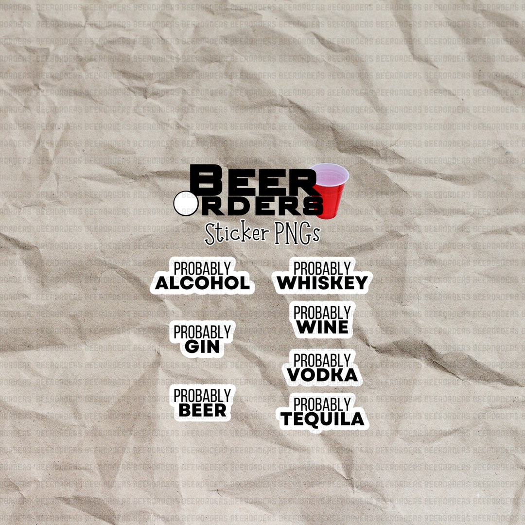 Digital Funny Alcohol Sticker Set: Probably Booze Collection - Etsy