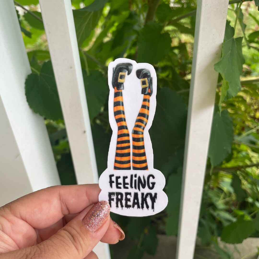 Funny Adult Sticker for Halloween Feelin Freaky Cute Witch Sticker - Etsy