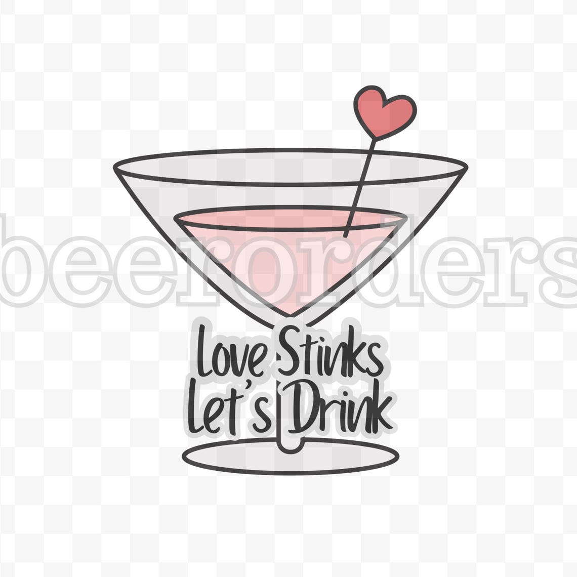 Love Stinks Let's Drink, Funny Alcohol PNG, Valentine's Day Clipart ...