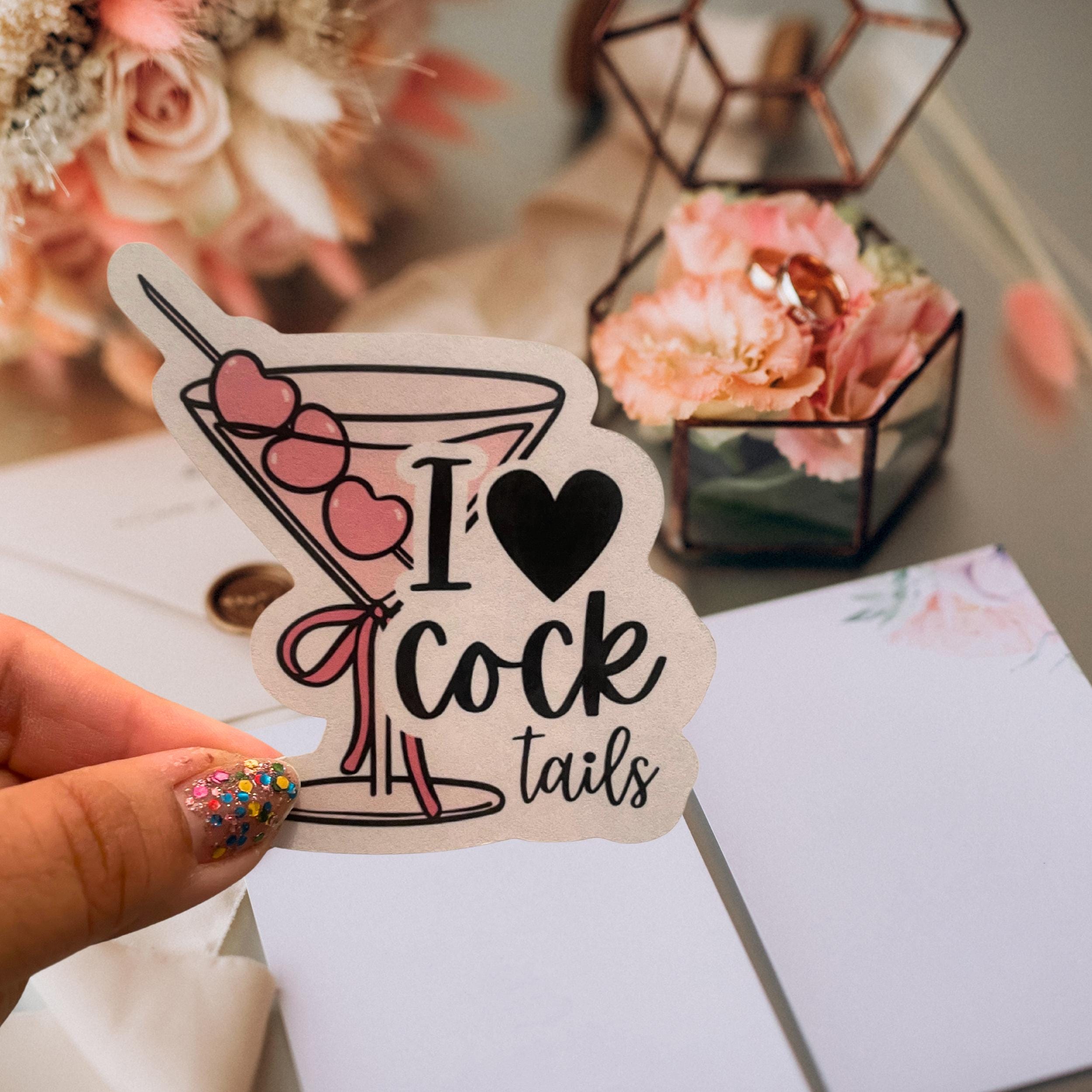 Filthy Martini Cocktail Sticker - Cute Girly Pink Aesthetic - Funny ...