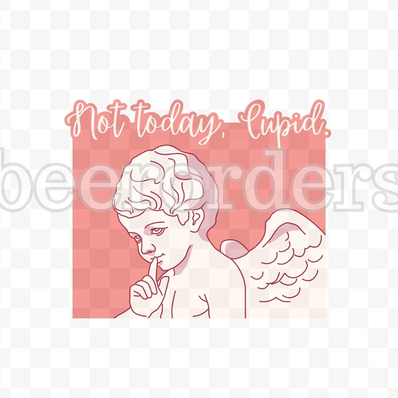 Not Today Cupid PNG, Funny Clipart Image, Cute Pink Pinterest Aesthetic ...
