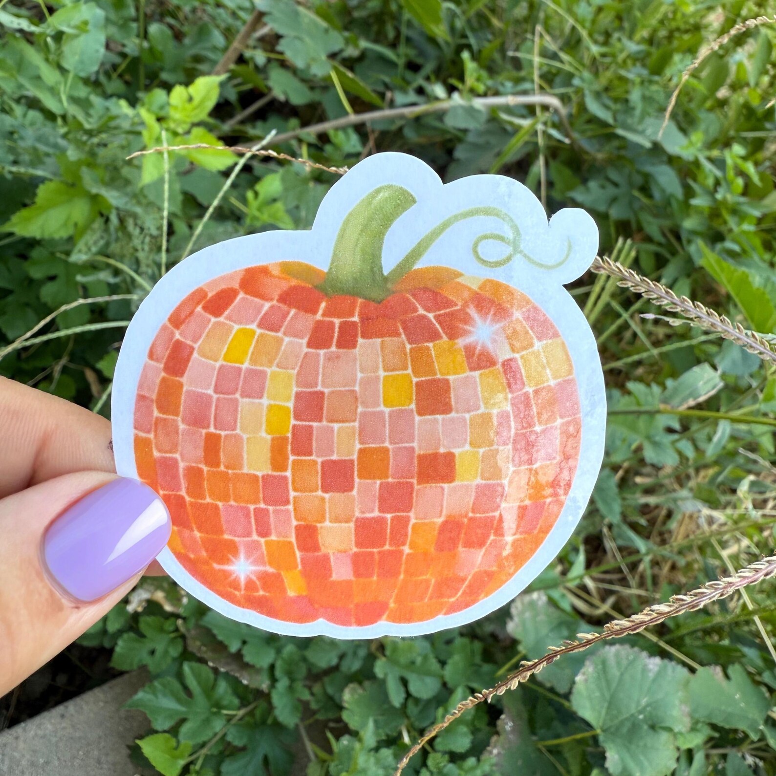 Fall Mosaic Pumpkin Sticker - Etsy
