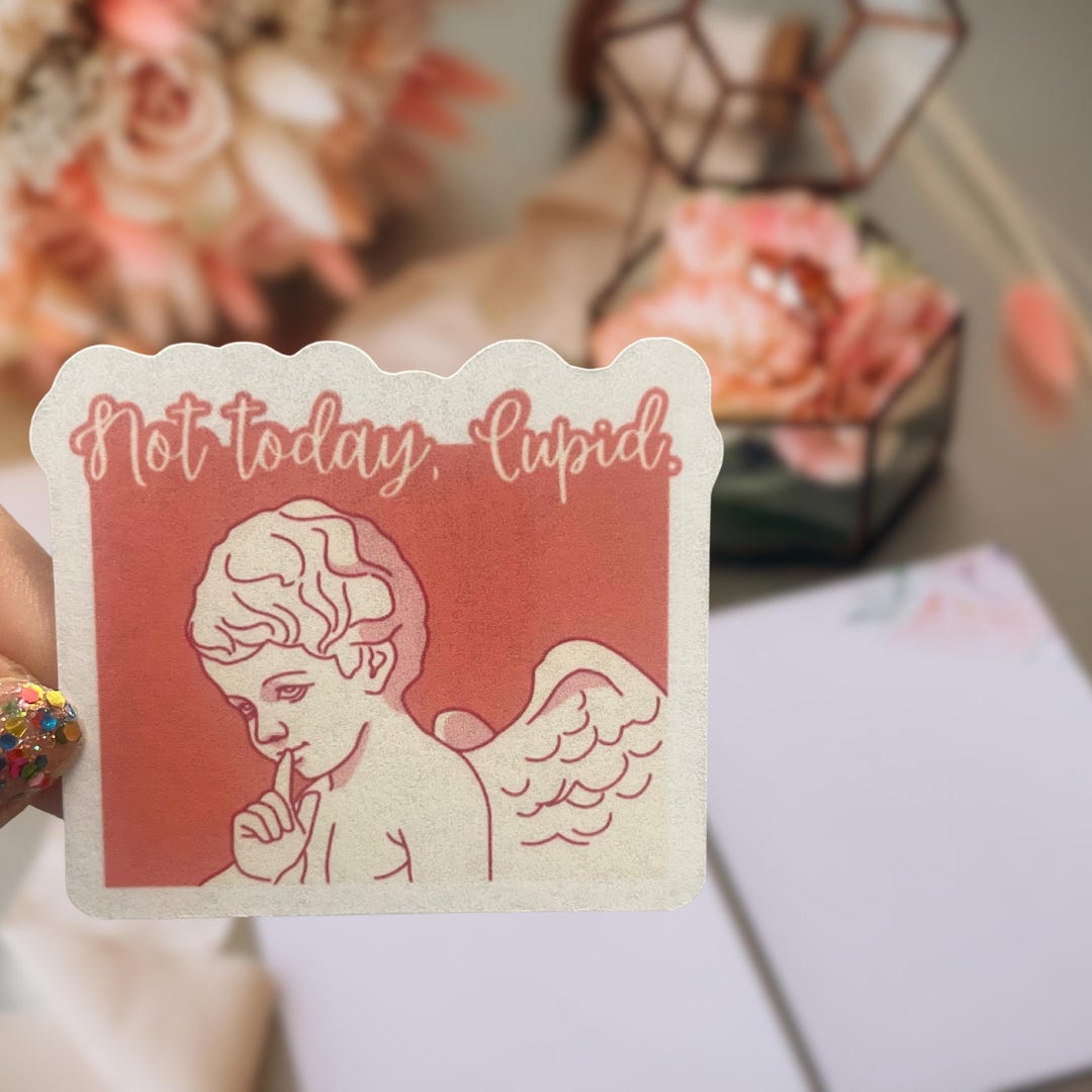 Baddie Sticker Funny Sticker for Valentines Day, Not Today Cupid Angel ...