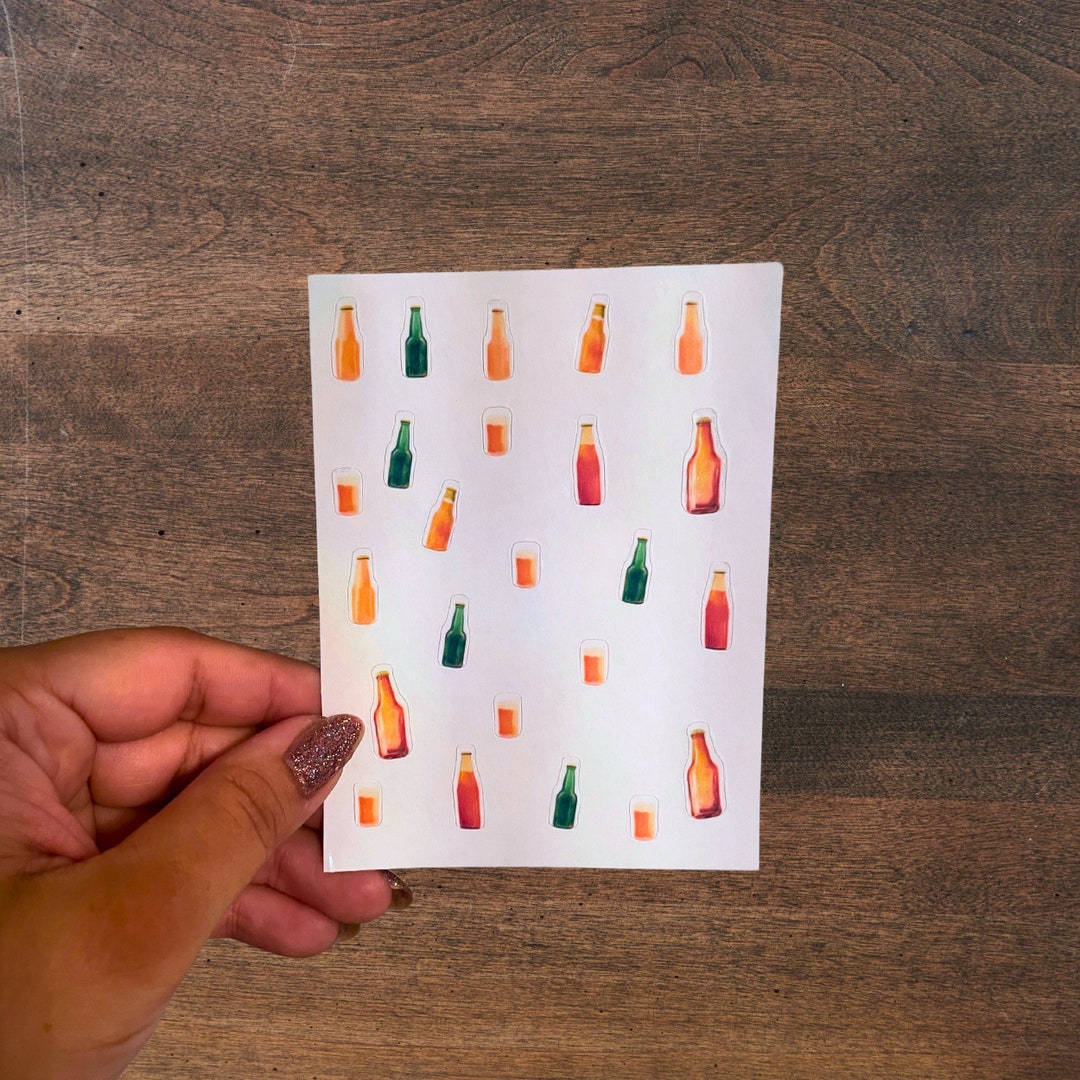 Cute Beer Themed Stickers Mini Beer Bottle Sticker Sheet Set Funny ...