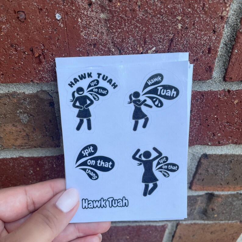 Hawk Tuah Funny Stickers 3 Handmade Sticker Sheets - Etsy