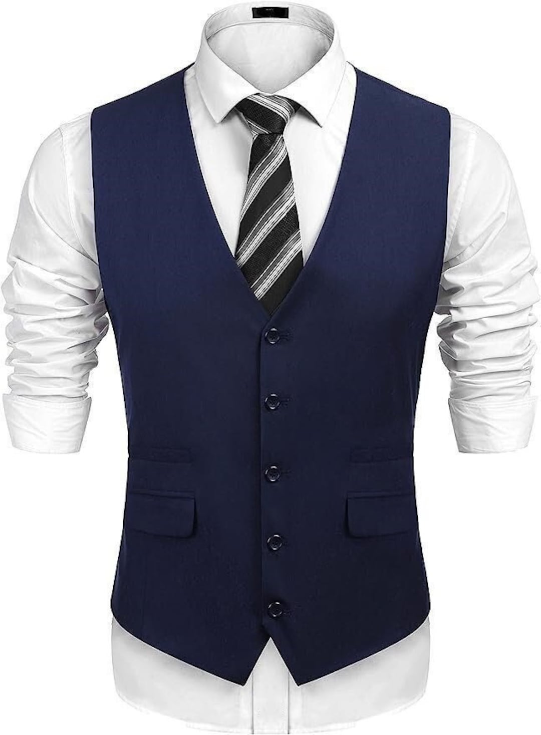 Men's Business Suit Vest, Slim Fit Skinny Wedding Waistcoat, Office ...