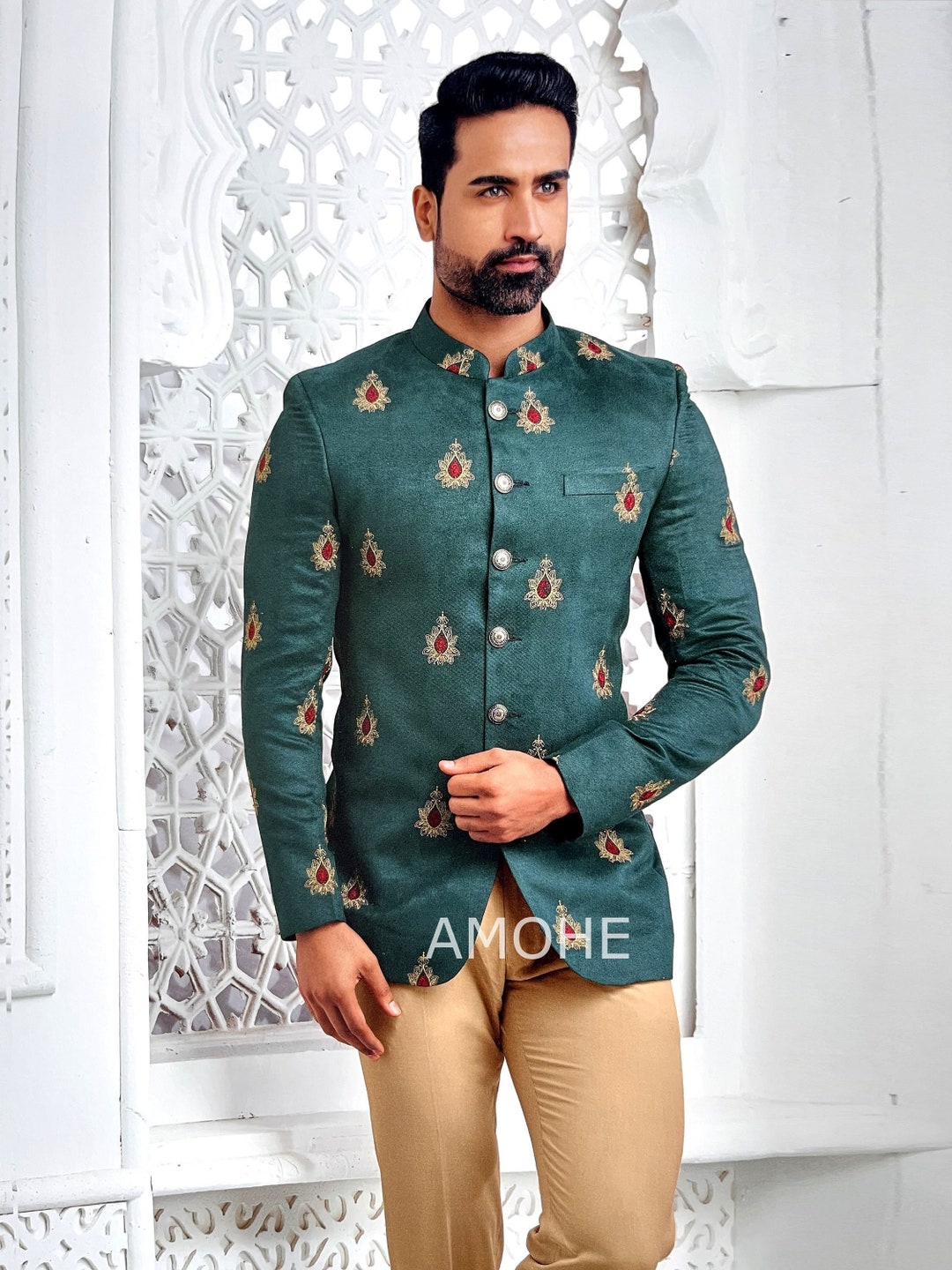Indian Ethnic Stylish Thread Embroidery Jodhpuri Suit for Man - Etsy