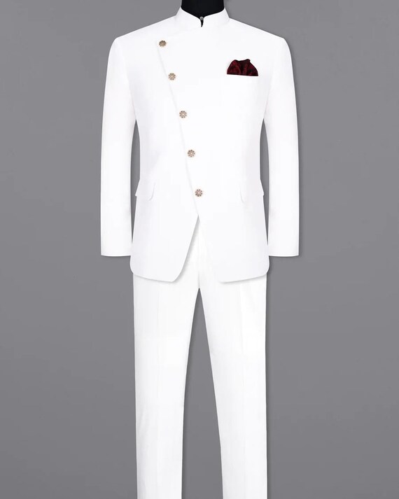 White Indian Ethnic Stylish Jodhpuri Suit for Men Mandarin - Etsy