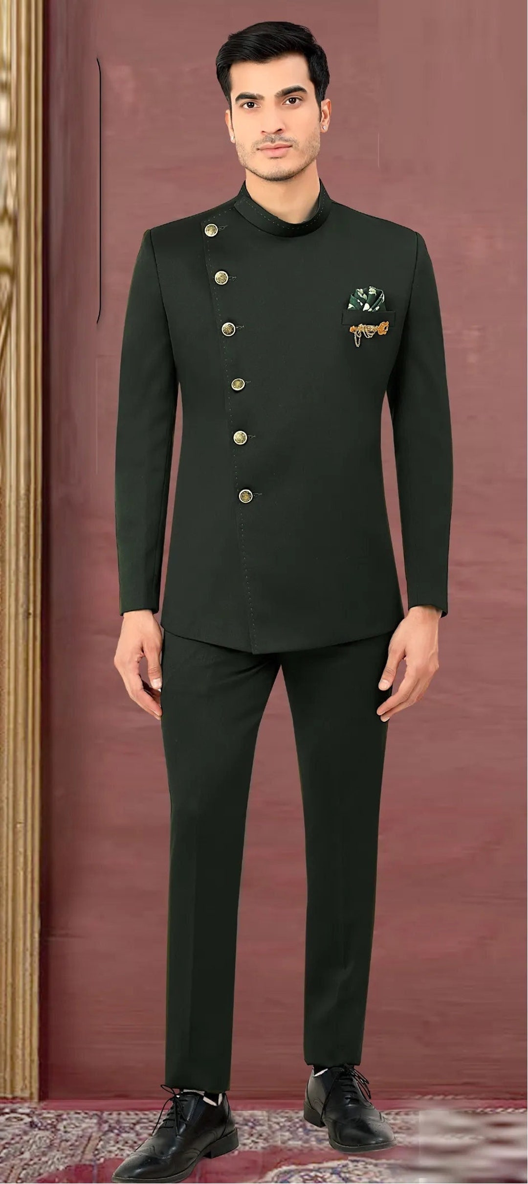 Indian Ethnic Stylish Jodhpuri Suit for Men Mandarin Suit for Men ...