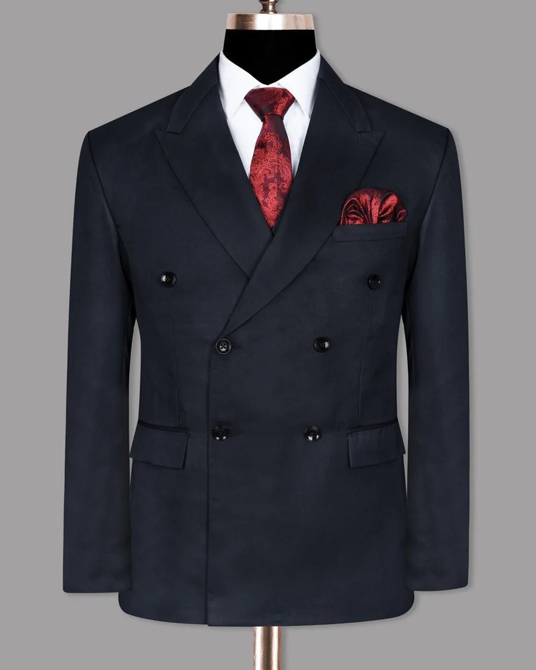 Black Double Breasted Formal Blazer for Men, Blazer for Office, Double ...