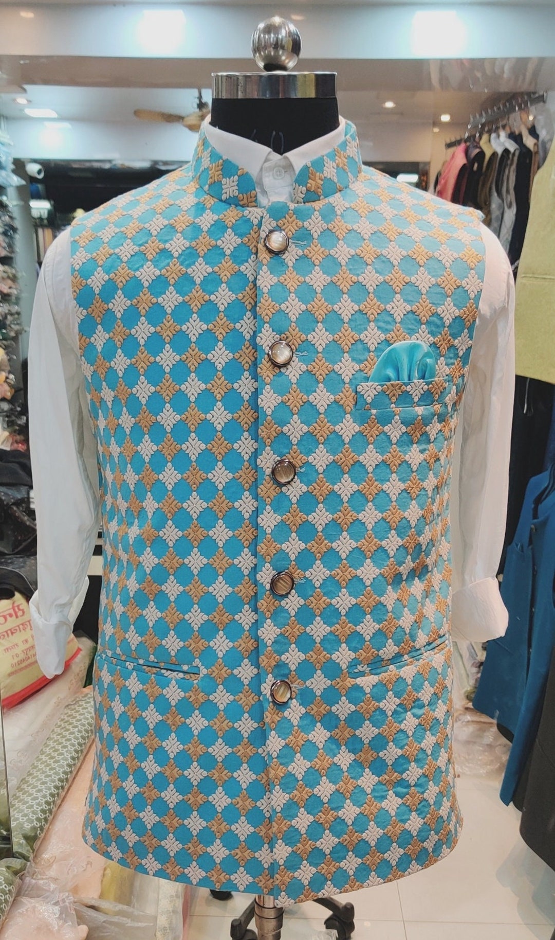 Chikankari Nehru Jacket for Men,modi Jacket for Men, Embroidery Nehru ...