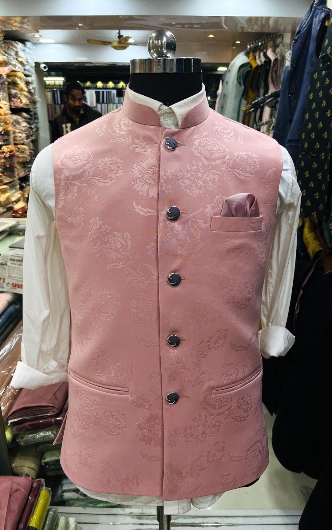 Embossed Nehru Jacket for Men Modi Jacket for Men Nehru - Etsy