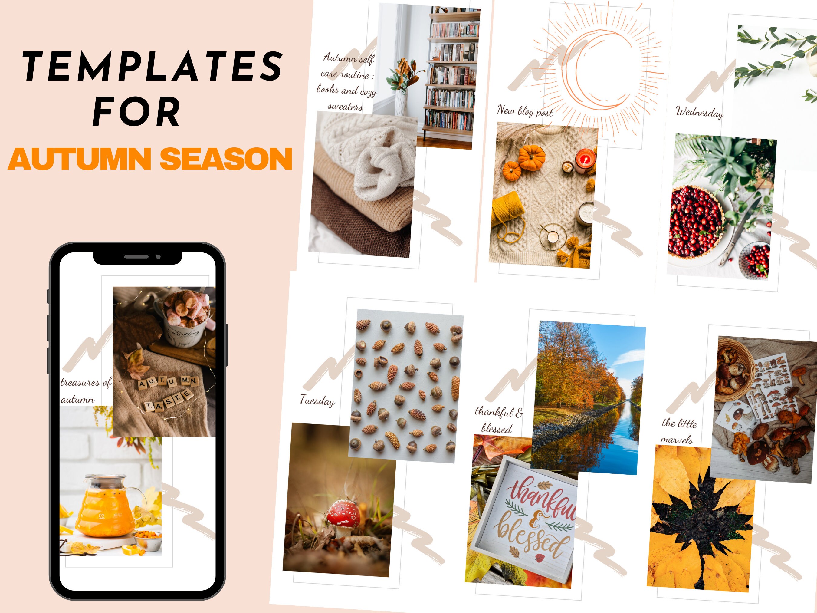 50 Instagram Stories Templates for Autumn Season Fall - Etsy