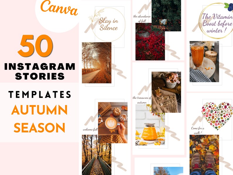 50 Instagram Stories Templates for Autumn Season Fall - Etsy