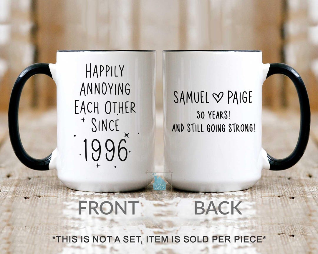 30th Anniversary Mug, 30 Year Wedding Anniversary Gift for Wife Husband ...