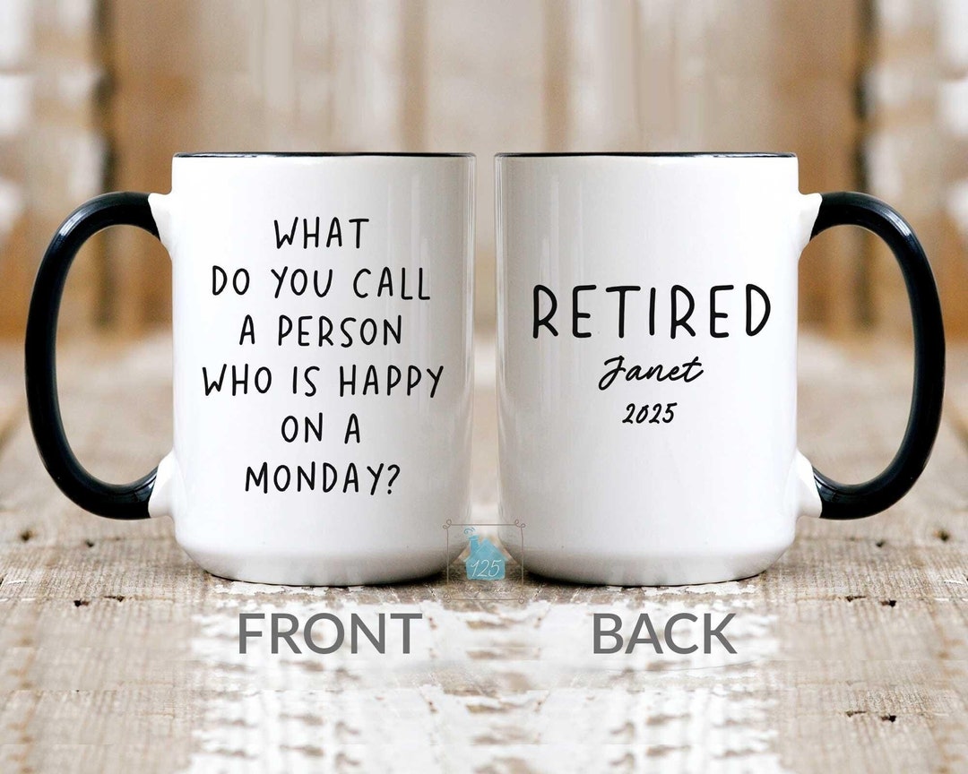 Retirement Mug, Retirement Gift for Man Woman, Personalized Retired ...