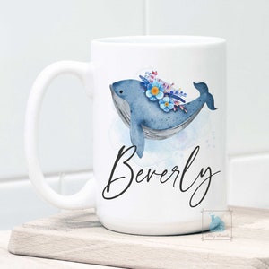 Blue Whale Mug, Whale Mug, Personalized Whale Gifts for Women Girls ...