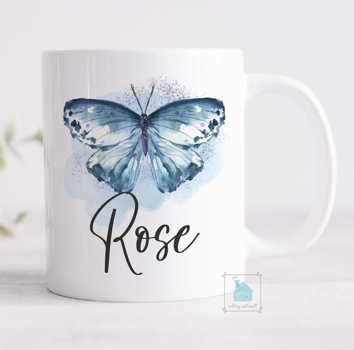Butterfly Mug, Butterfly Gift, Butterfly Coffee Mug, Personalized Blue ...