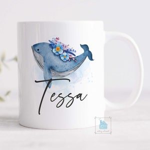 Blue Whale Mug, Whale Mug, Personalized Whale Gifts for Women Girls ...