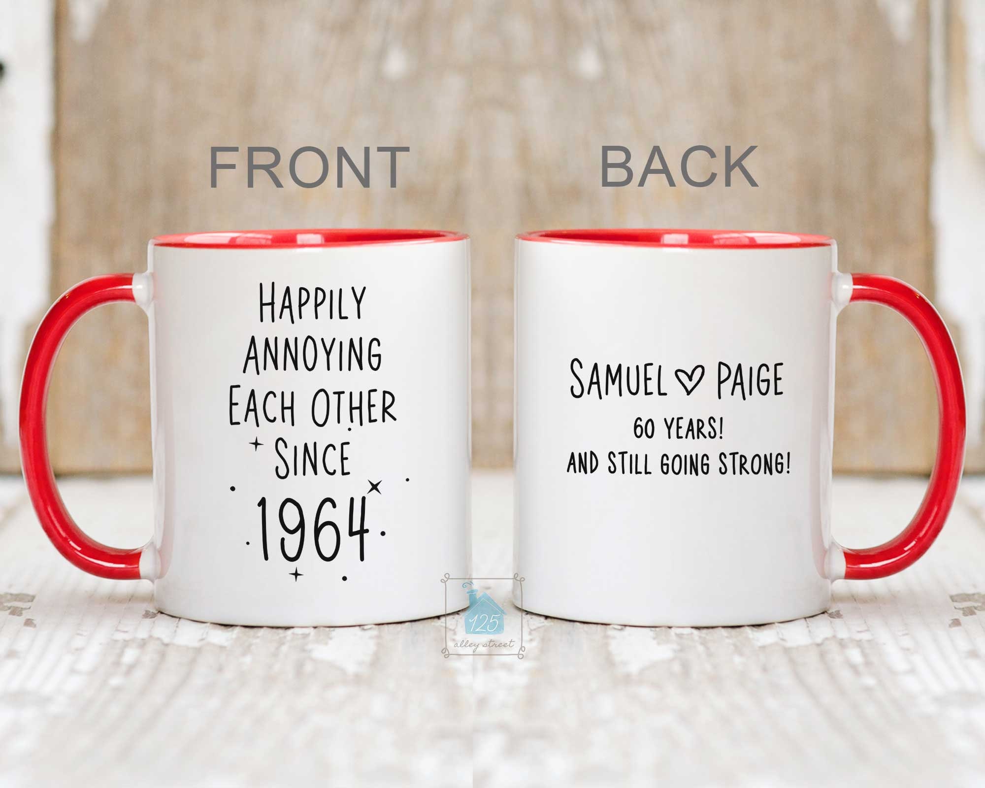 60th Anniversary Mug, 60 Year Wedding Anniversary Gift for Mom Dad ...