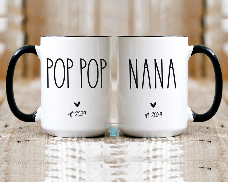 Pop Pop Nana Mug, Pregnancy Announcement Grandparents Gift ...