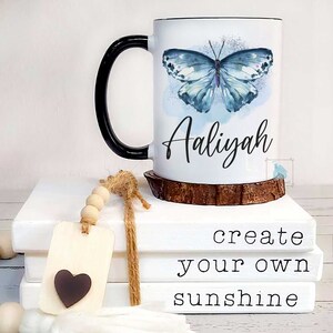 Butterfly Mug, Butterfly Gift, Butterfly Coffee Mug, Personalized Blue ...