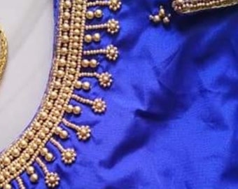 Sky Blue Maggam Work Aari Work Saree Blouse . Get in Any - Etsy