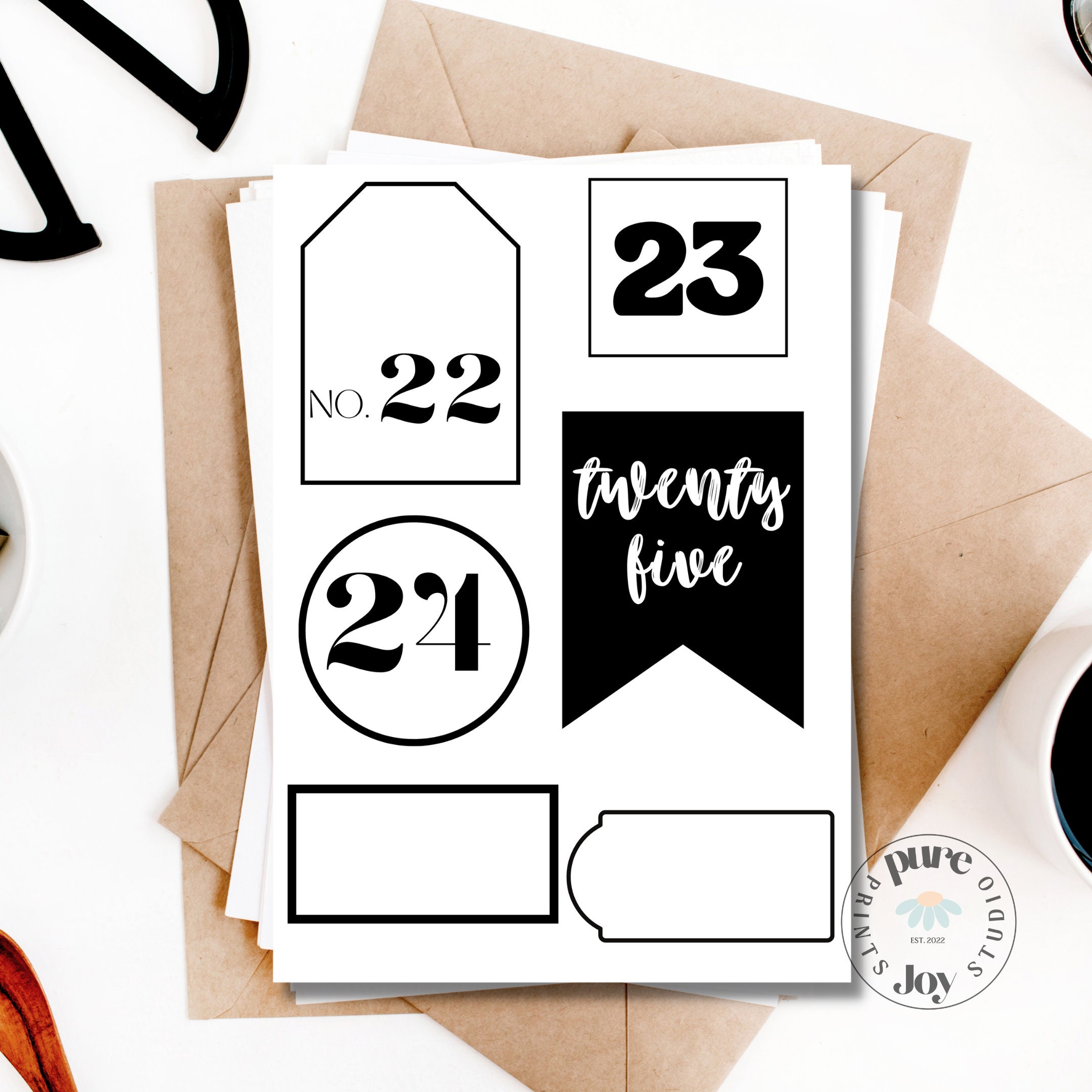 Book Advent Numbers | Advent Calendar Numbers | Printable Tags for ...