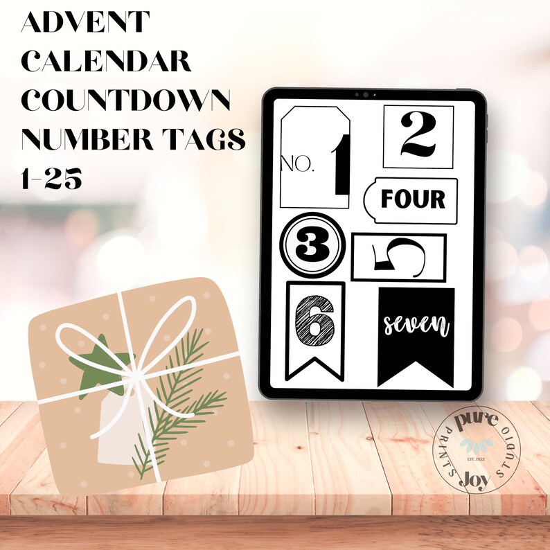 Book Advent Numbers | Advent Calendar Numbers | Printable Tags for ...