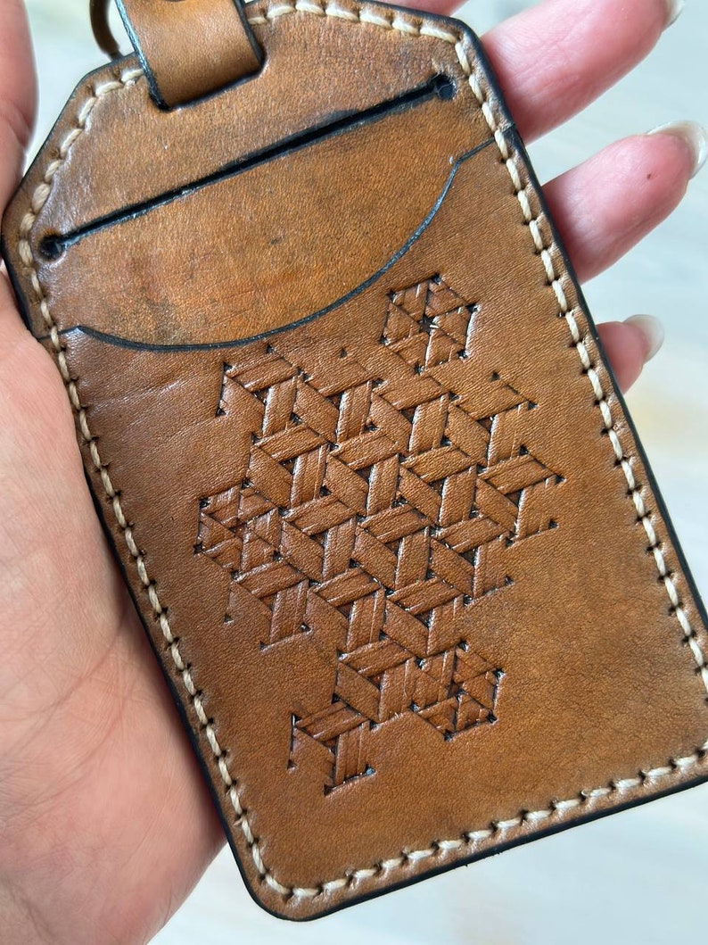 Leather Pass Case, Small Wallet for Cards, Custom Leather ID Card ...