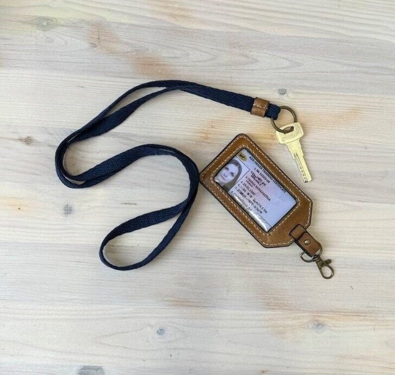 Badge Carrier for Work Office, Leather Pass Case, Custom Leather ID ...