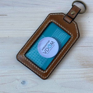 Badge Carrier for Work Office, Leather Pass Case, Custom Leather ID ...