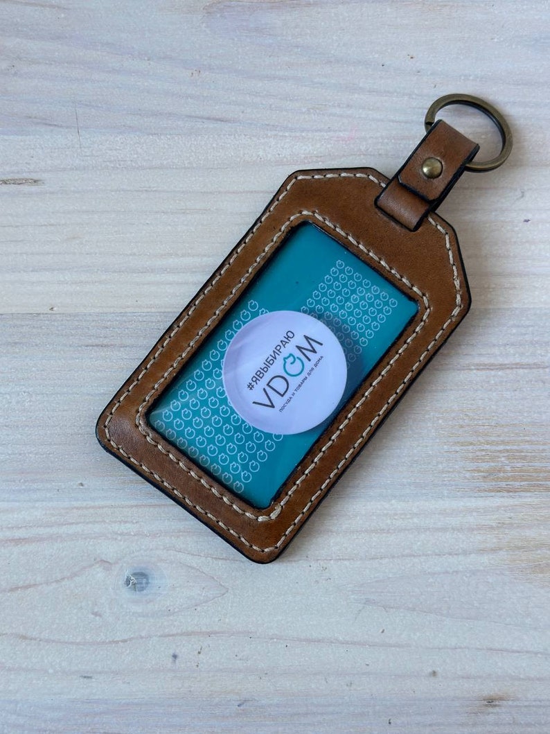 Badge Carrier for Work Office, Leather Pass Case, Custom Leather ID ...