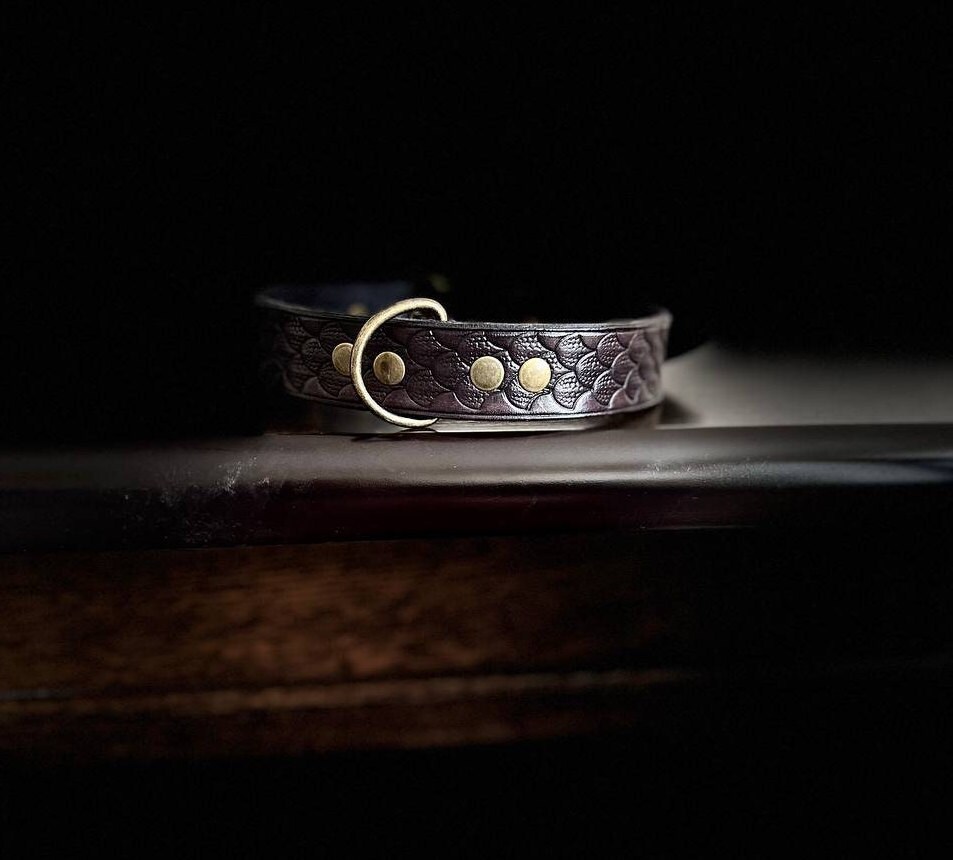 Day Collar Sub Discreet. Leather Necklace With a Ring, Necklace With ...