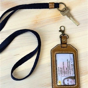 Badge Carrier for Work Office, Leather Pass Case, Custom Leather ID ...